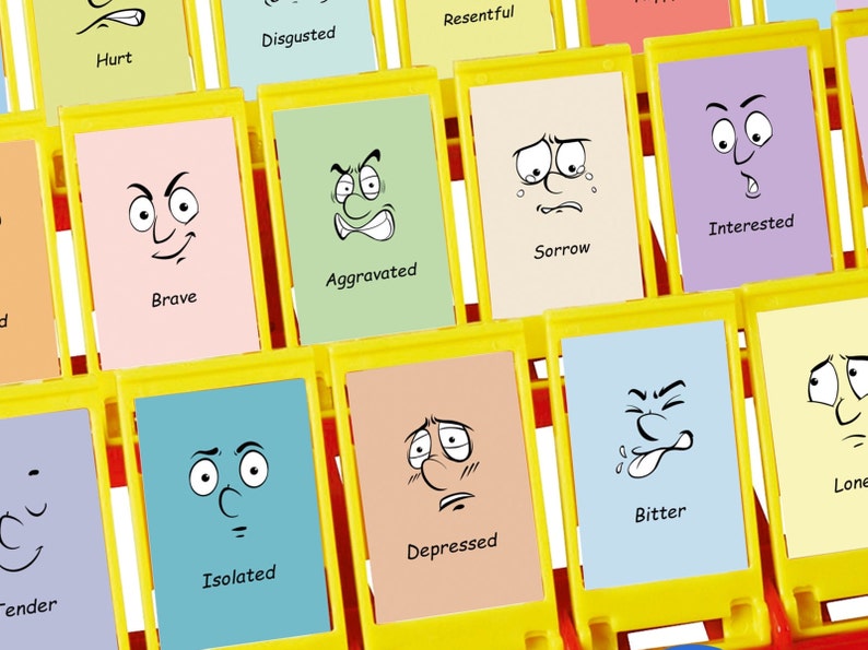 EMOTIONS Guess Who Insert Cards Montessori Cards Party | Etsy