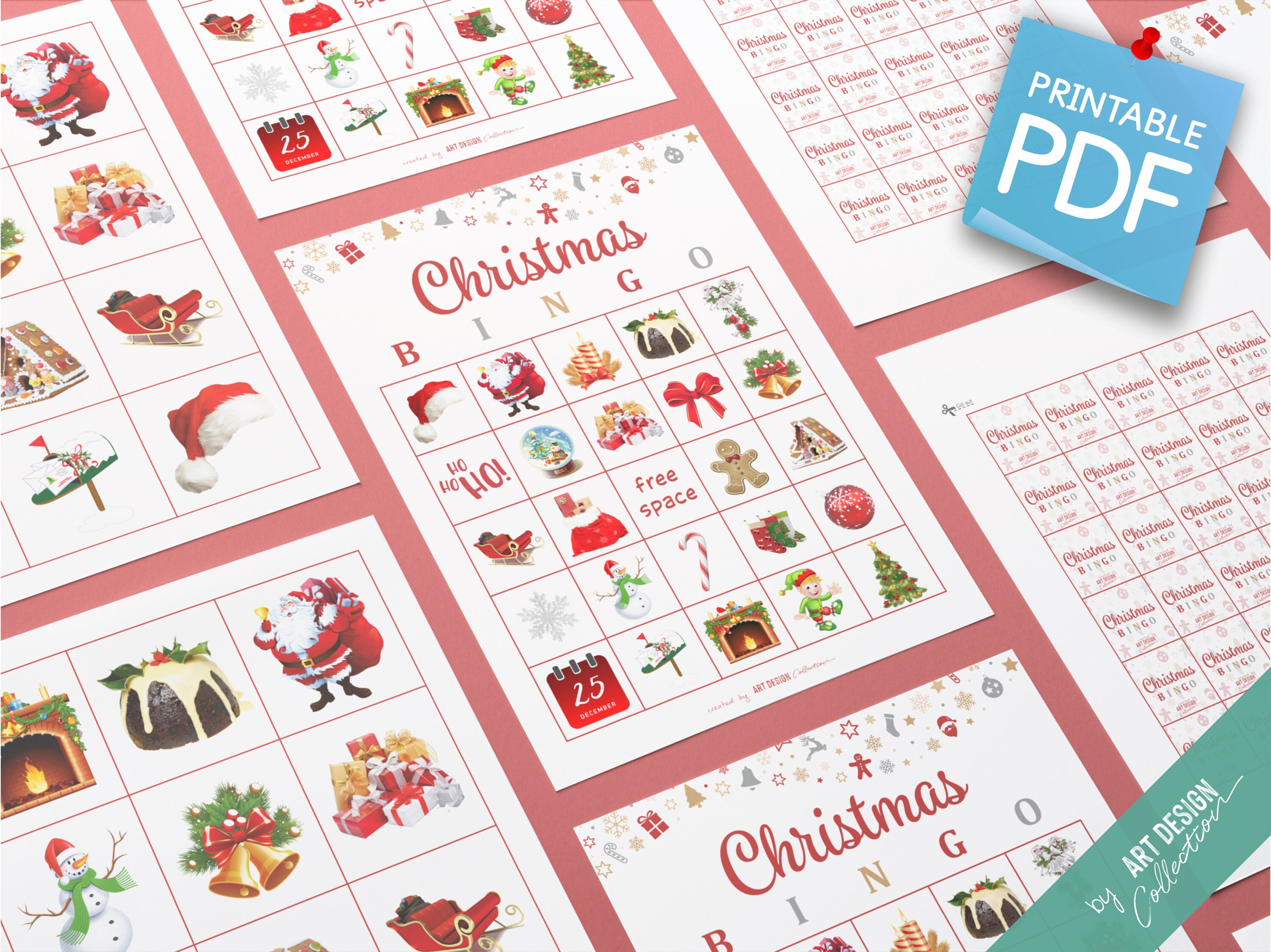 CHRISTMAS BINGO 30 Printable Cards Christmas Game Holiday - Etsy