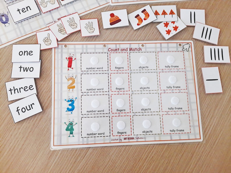 COUNT AND MATCH Busy Book Printable Preschool Activity | Etsy Canada