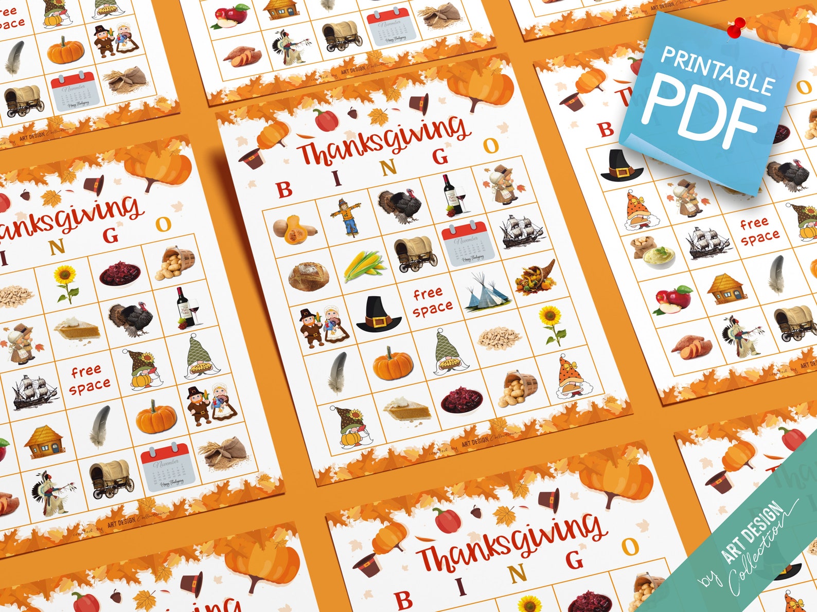 THANKSGIVING BINGO 30 Printable Cards Christmas Game | Etsy