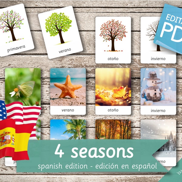 Spanish Montessori Cards - Etsy