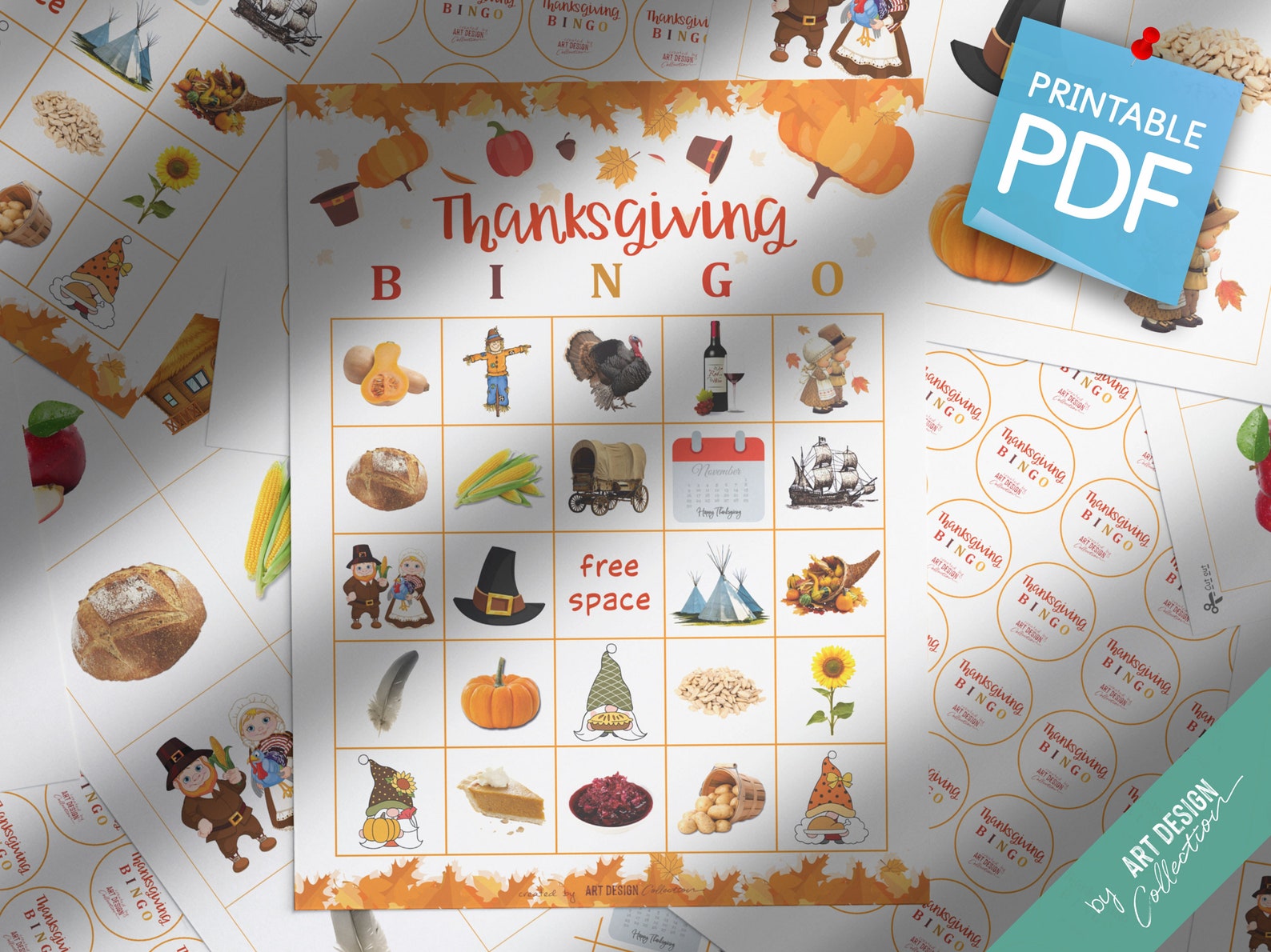 THANKSGIVING BINGO 30 Printable Cards Christmas Game | Etsy