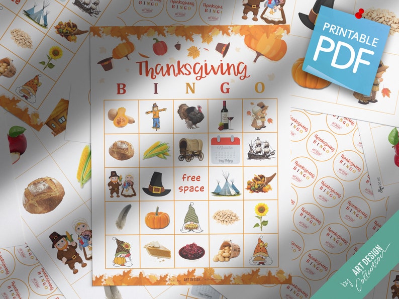 THANKSGIVING BINGO 30 Printable Cards Christmas Game | Etsy