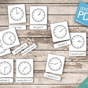 TELLING TIME (level 2) • 144 Editable Montessori Cards • Time Flash ...