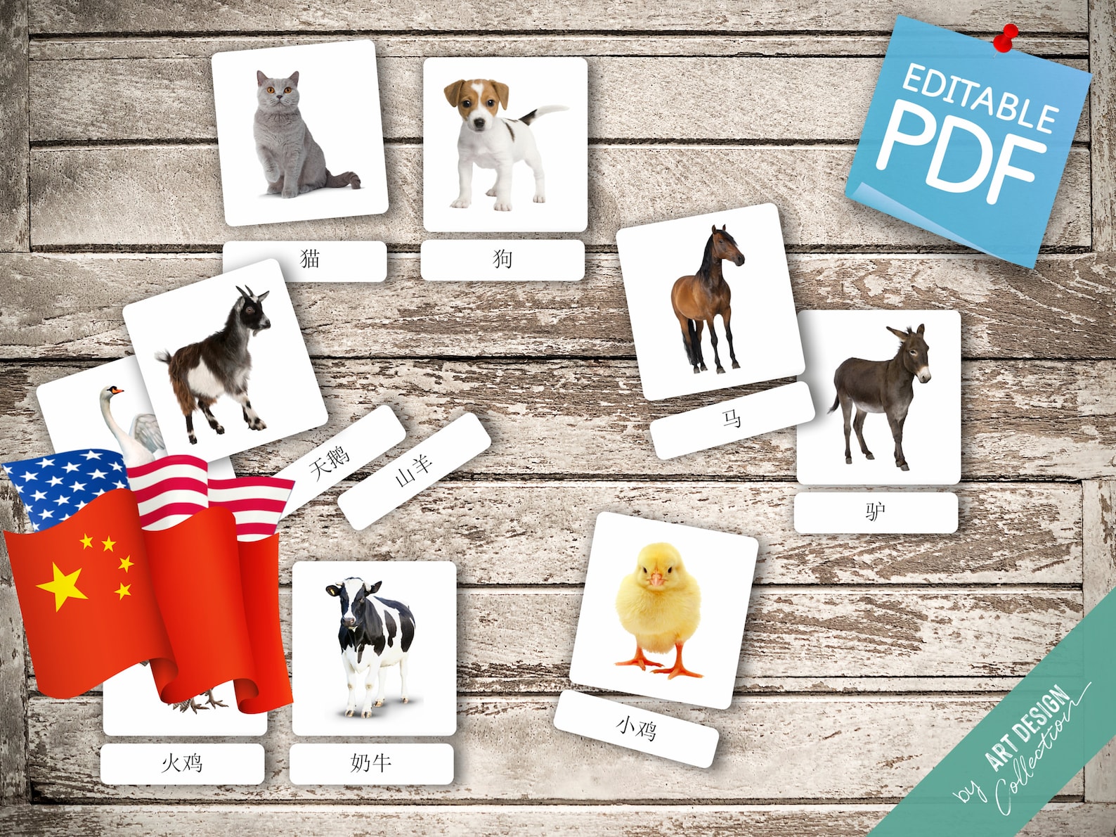 FARM ANIMALS CHINESE Edition 22 Simplified Chinese 22 - Etsy