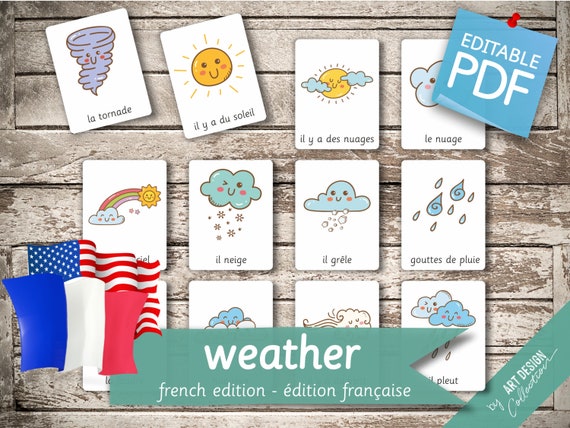 WEATHER FRENCH Edition 26 French and 26 English Editable | Etsy