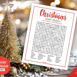 CHRISTMAS Word Search Game • Christmas Game Holiday Christmas Party ...