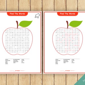 APPLE Busy Book Printable Preschool Activity Homeschool Resources ...