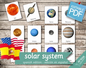 Planets and Solar System Montessori Three Part Cards. - Etsy