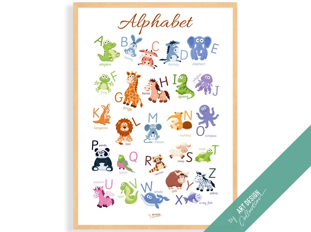 ANIMAL ALPHABET POSTER • Montessori Poster • Montessori Educational ...