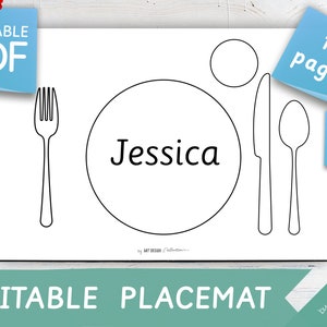 Editable Placemat Template Preschool Activity Homeschool Resources ...
