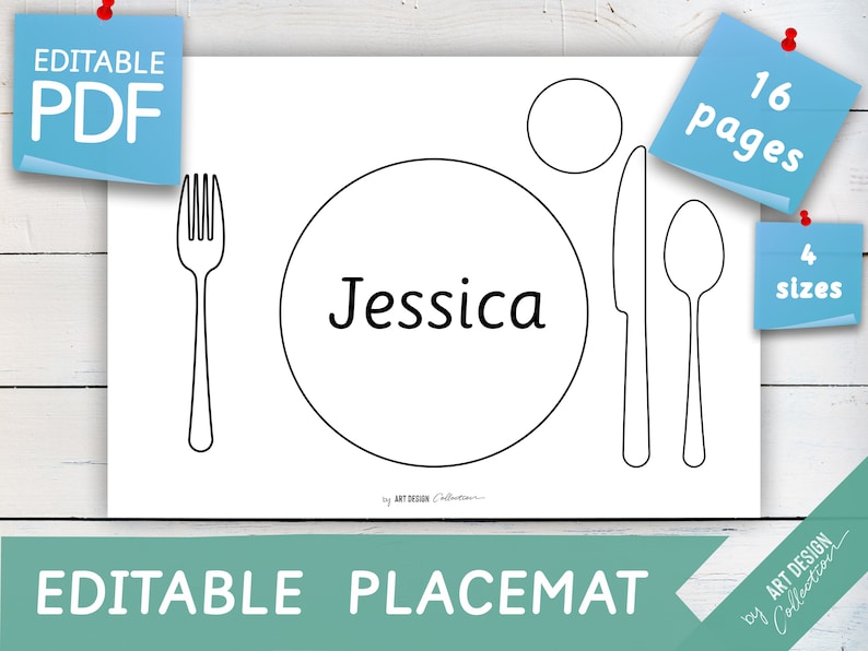 Editable Placemat Template Preschool Activity Homeschool - Etsy