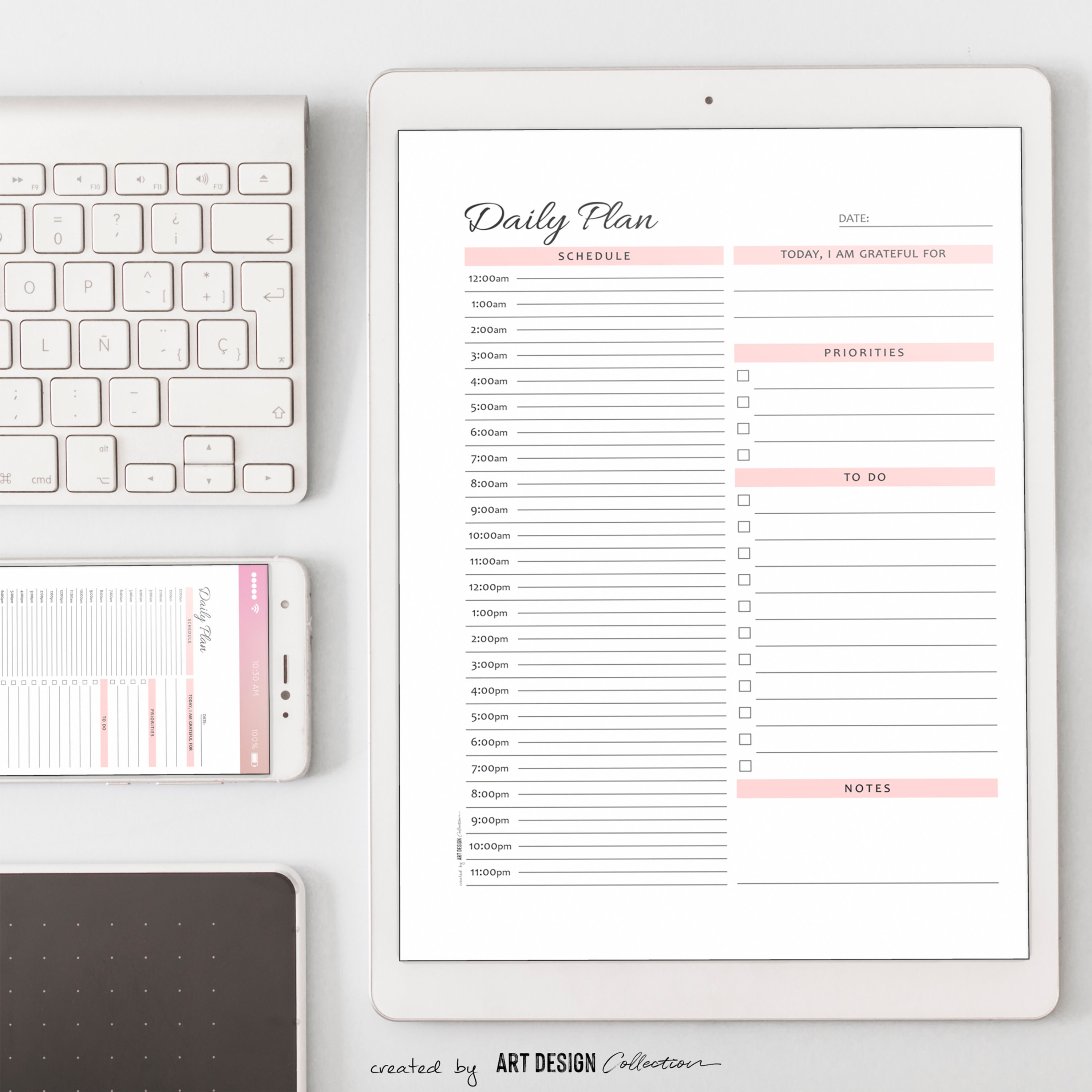 EDITABLE DAILY PLAN, Digital Planner Planner, Digital Download Budget ...
