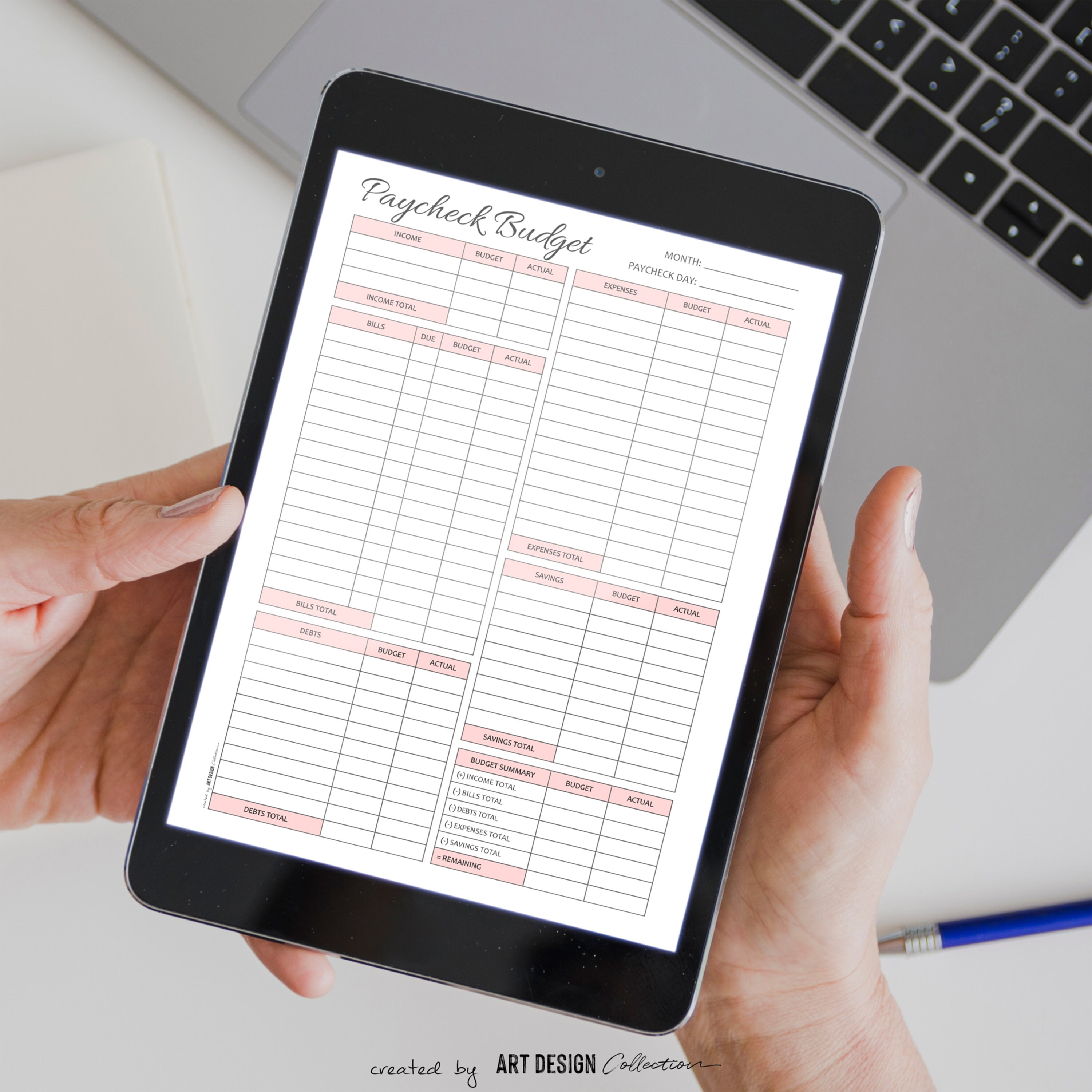 EDITABLE PAYCHECK BUDGET Planner Digital Planner Planner - Etsy UK