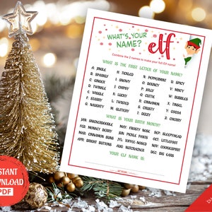 CHRISTMAS What's Your ELF Name? Game • Christmas Game Holiday Christmas ...