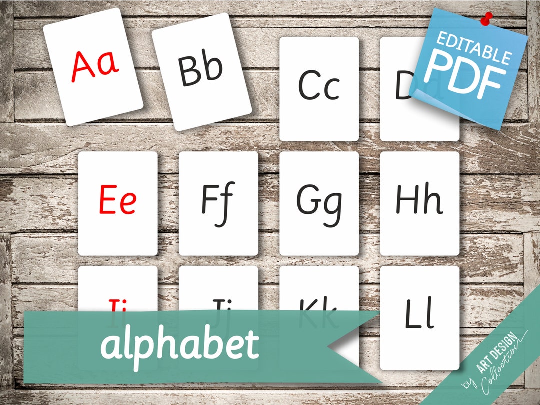 ALPHABET 78 Montessori Cards Flash Cards Nomenclature Flashcards ...