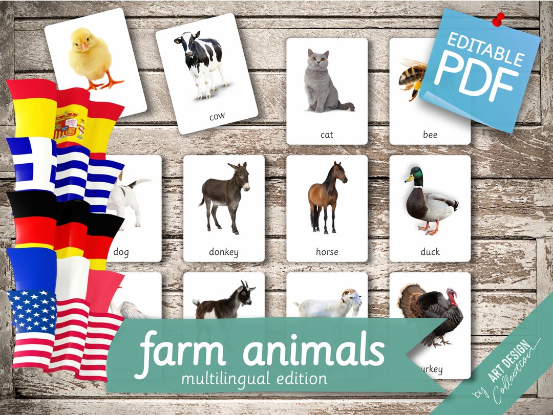 FARM ANIMALS MULTILINGUAL Edition • 22 English, French, German, Greek ...