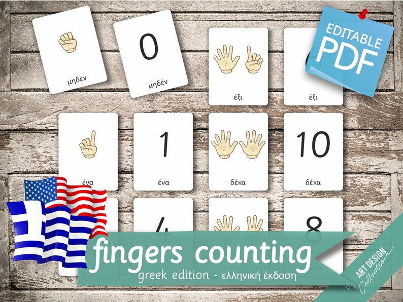 FINGERS COUNTING GREEK Edition 39 Greek and 39 English - Etsy