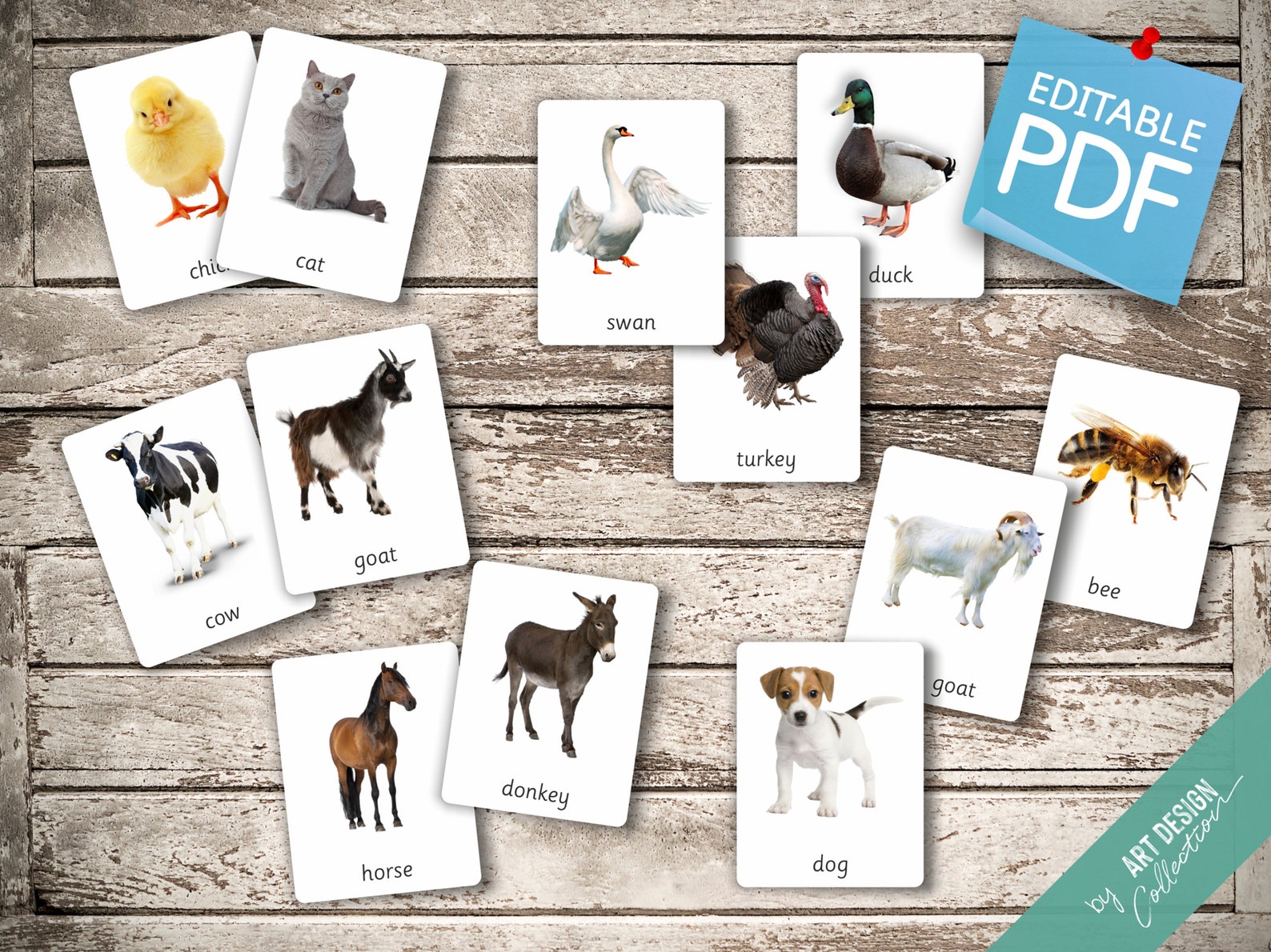 FARM ANIMALS FRENCH Edition 22 French and 22 English | Etsy