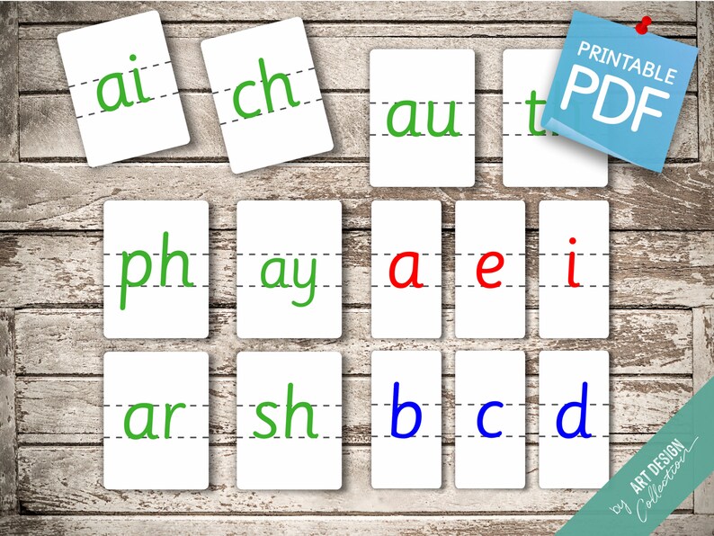 MOVABLE ALPHABET Printable Montessori Cards Alphabet Flash - Etsy