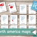 BUNDLE NORTH AMERICA flags, Maps 83 Montessori Cards Flash Cards ...