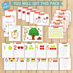 APPLE Busy Book Printable Preschool Activity Homeschool Resources ...