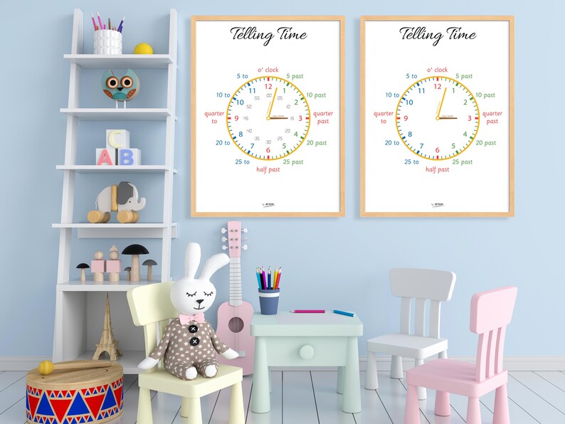 TELLING TIME 2 POSTERS Montessori Poster Montessori | Etsy