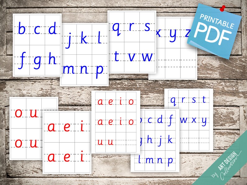 MOVABLE ALPHABET Printable Montessori Cards Alphabet Flash - Etsy