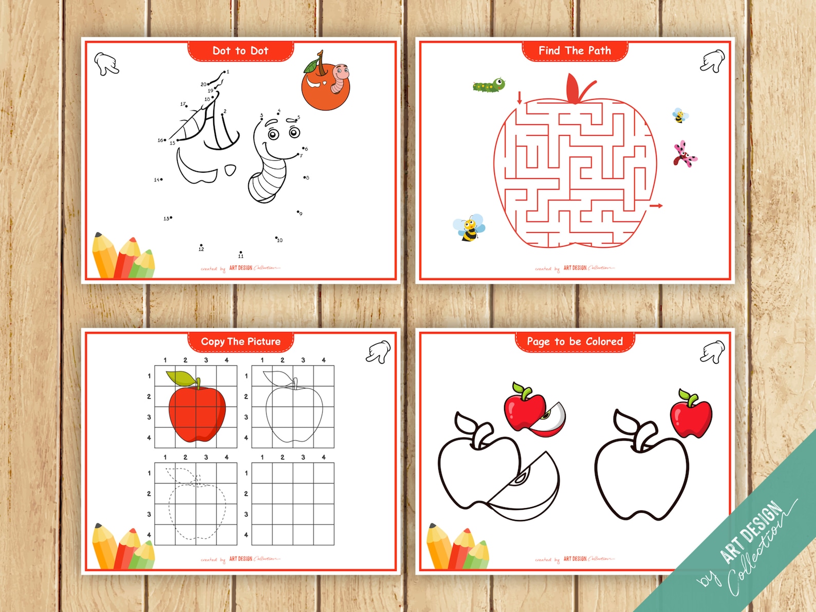 APPLE Busy Book Printable Preschool Activity Homeschool Resources ...