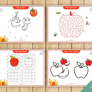 APPLE Busy Book Printable Preschool Activity Homeschool Resources ...