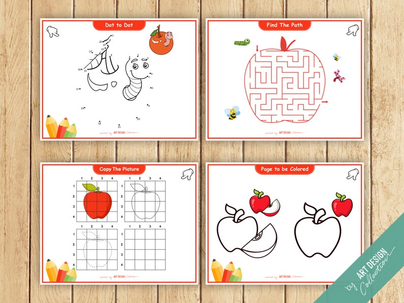 APPLE Busy Book Printable Preschool Activity Homeschool - Etsy