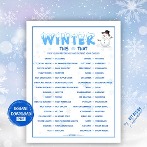 WINTER THIS or THAT Game • Christmas Game Holiday Christmas Party ...