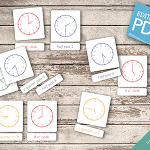 BUNDLE "telling TIME - Digital Time" • 384 Editable Montessori Cards ...