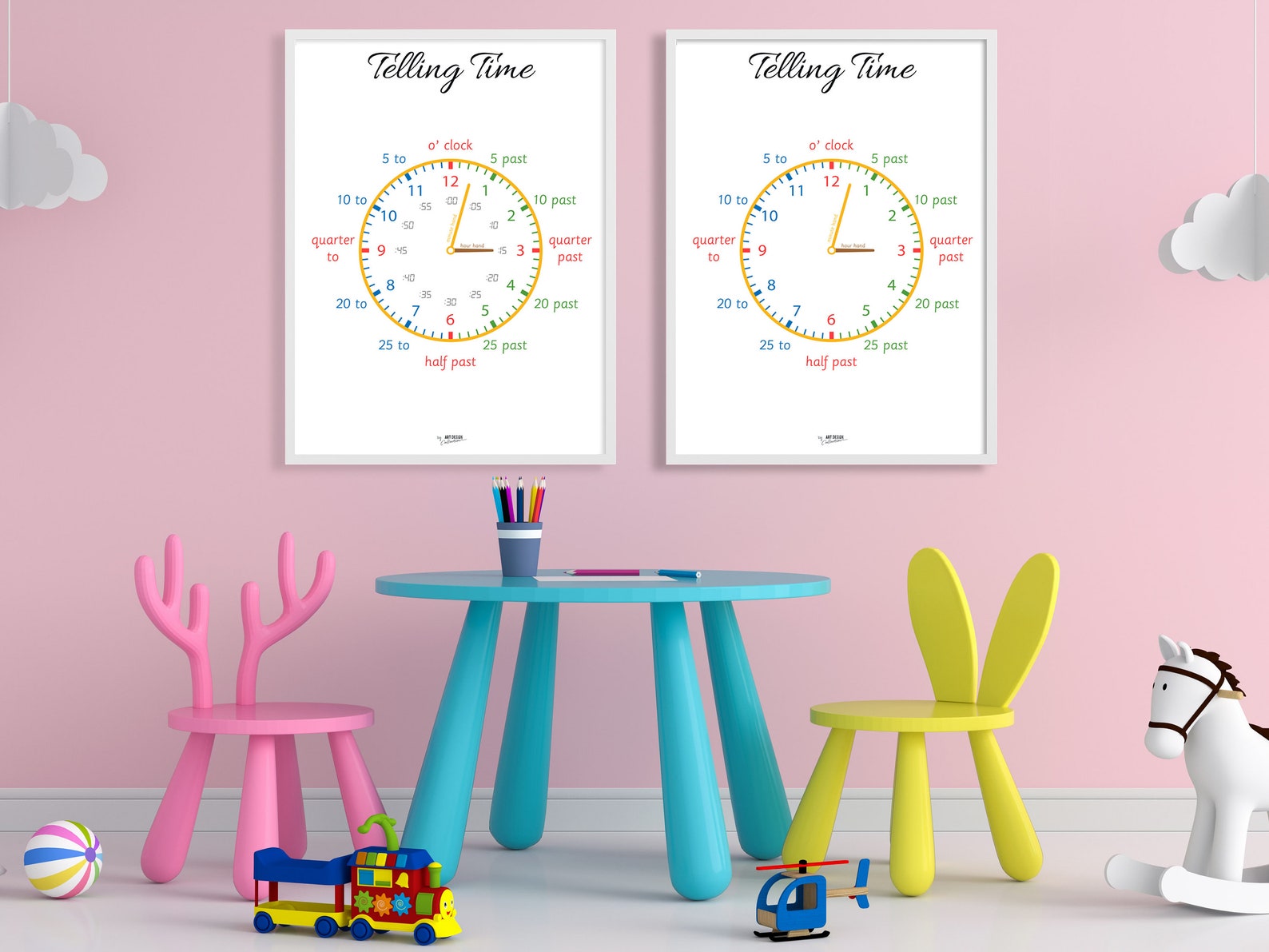 TELLING TIME 2 POSTERS Montessori Poster Montessori | Etsy