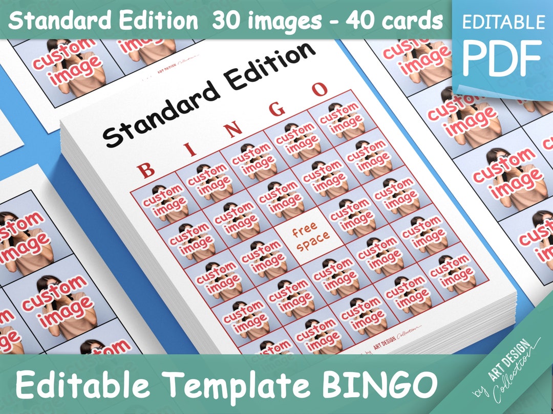 EDITABLE BINGO • Standard Edition Custom Template Cards • Christmas ...
