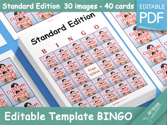 EDITABLE BINGO Standard Edition Custom Template Cards | Etsy