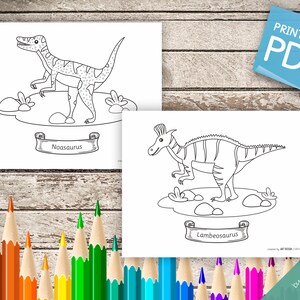 COLORING DINOSAURS 25 Printable Dinosaurs Flash Cards Nomenclature ...
