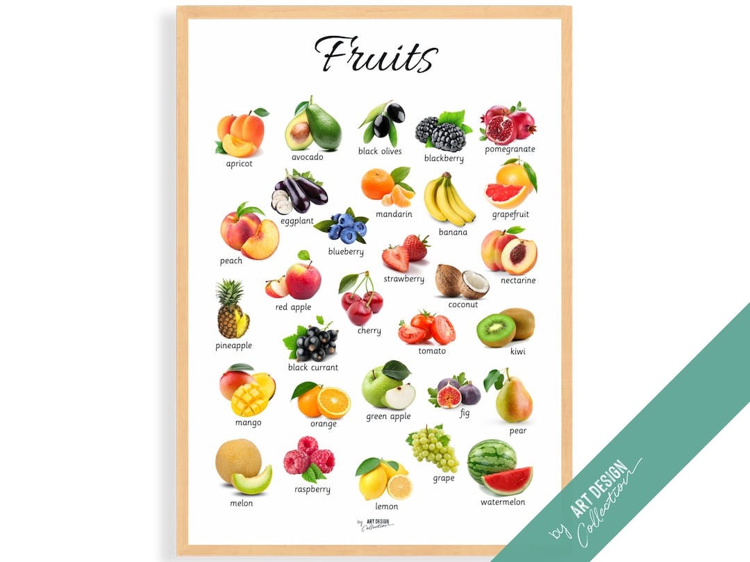 FRUITS POSTER • Montessori Poster • Montessori Educational ...