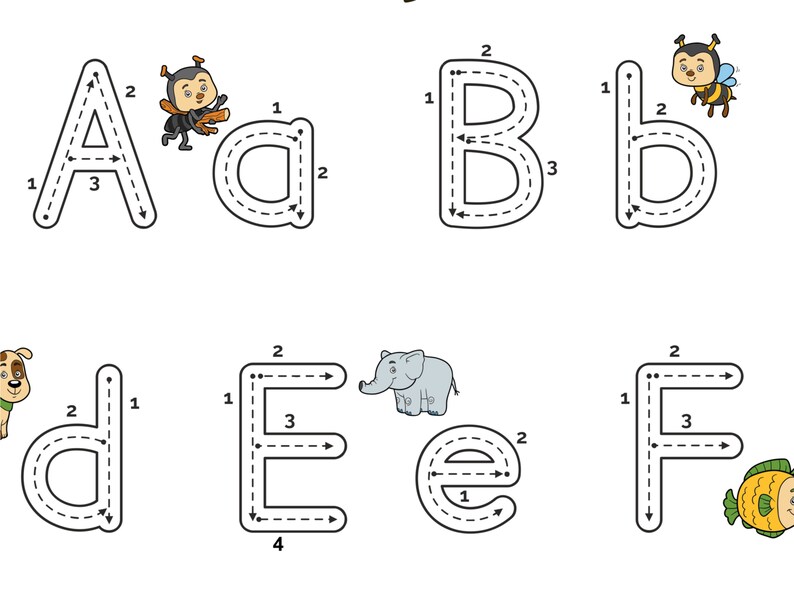 3 ALPHABET TRACING POSTERS 3 Montessori Poster Montessori - Etsy