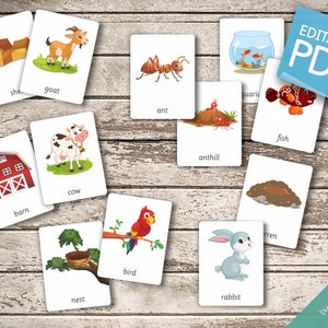 ANIMALS' HOME • 63 Montessori Cards • Flash Cards Nomenclature ...