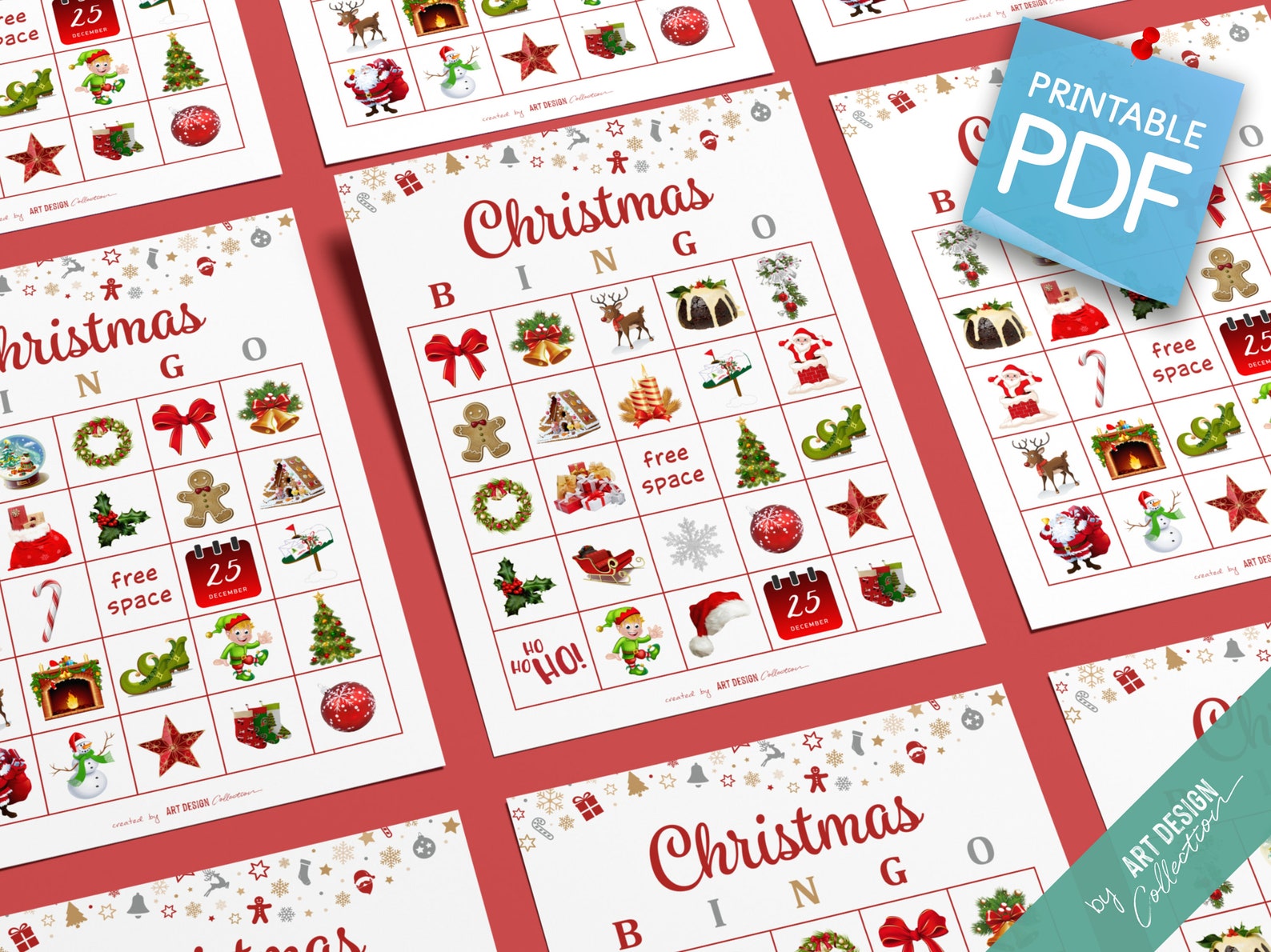 CHRISTMAS BINGO 30 Printable Cards Christmas Game Holiday - Etsy
