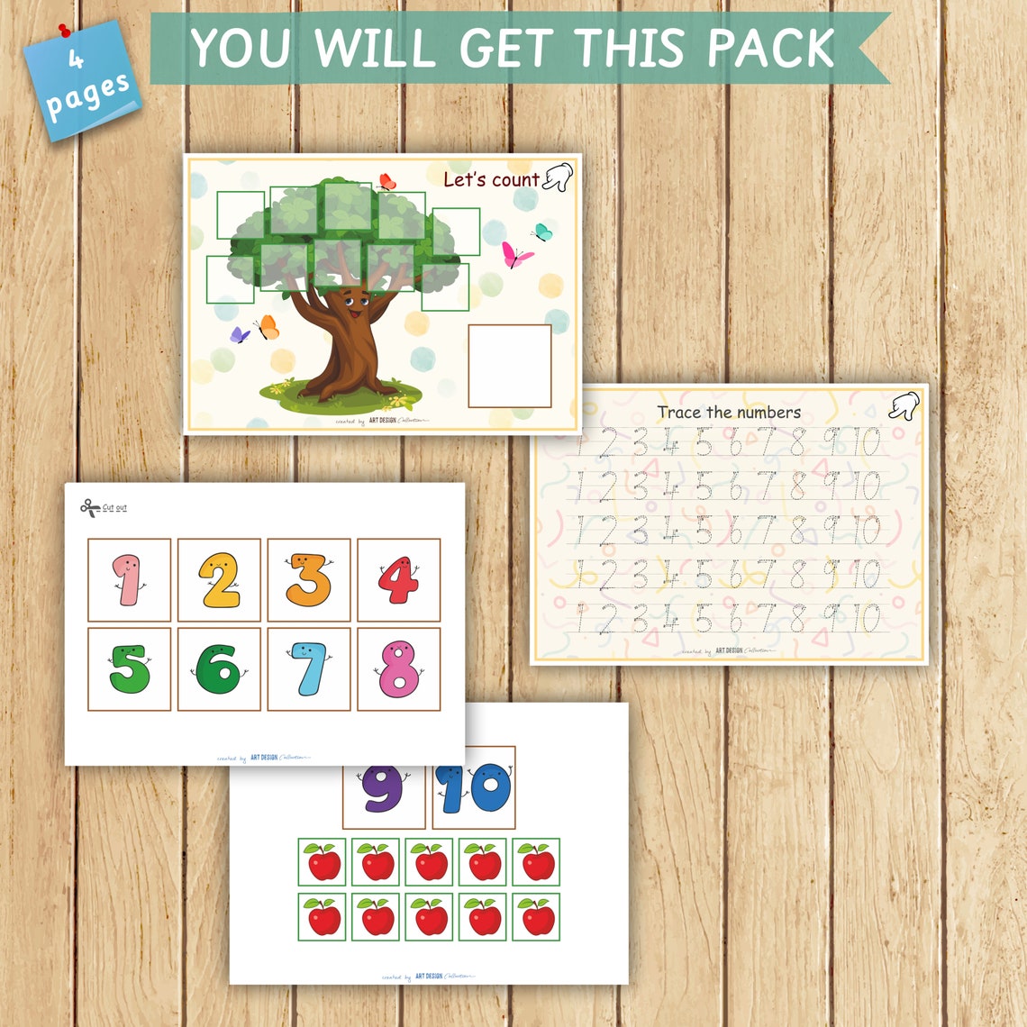 Let's Count 1 to 10 Activity Busy Book Printable Preschool - Etsy