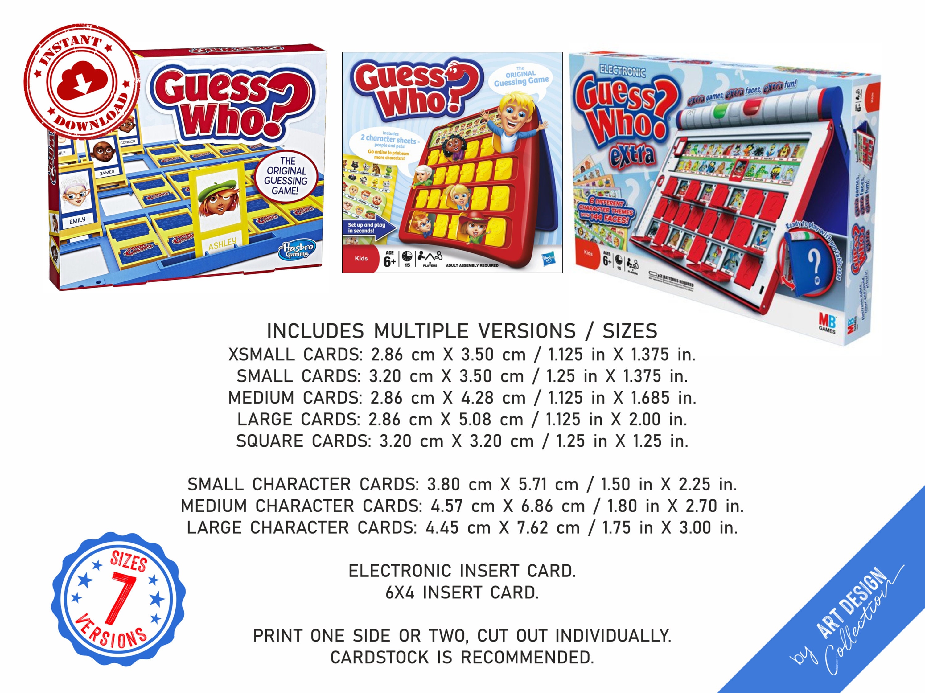 EDITABLE Guess Who Custom Template Insert Cards Montessori | Etsy