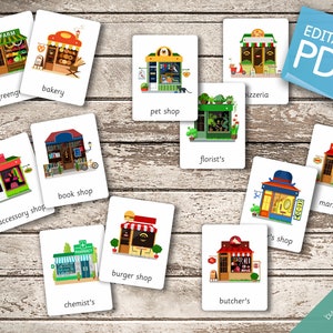 SHOPS • 30 Montessori Cards • Flash Cards Nomenclature Flashcards ...