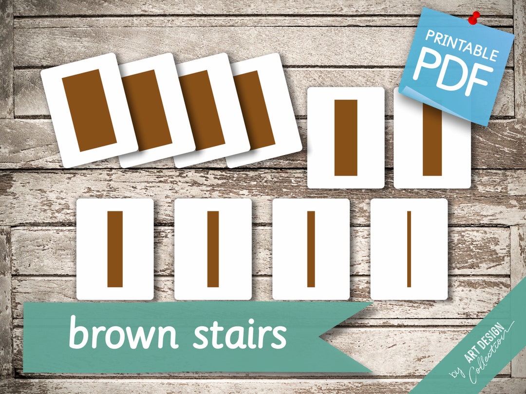 BROWN STAIRS Control Charts • 40 Montessori Cards • Flash Cards ...
