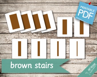 BROWN STAIRS Control Charts Montessori Cards Flash Cards - Etsy