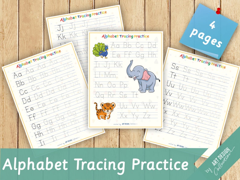 Alphabet Tracing Practice Busy Book Printable Preschool - Etsy