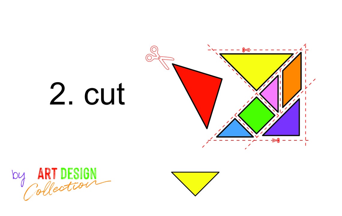 Tangram Number Cards, Montessori Learning Game, Tangram Puzzle Toy ...