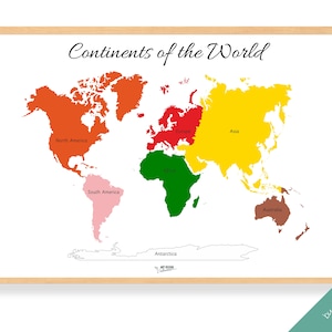 CONTINENTS of the WORLD POSTER Montessori Poster Montessori Educational ...