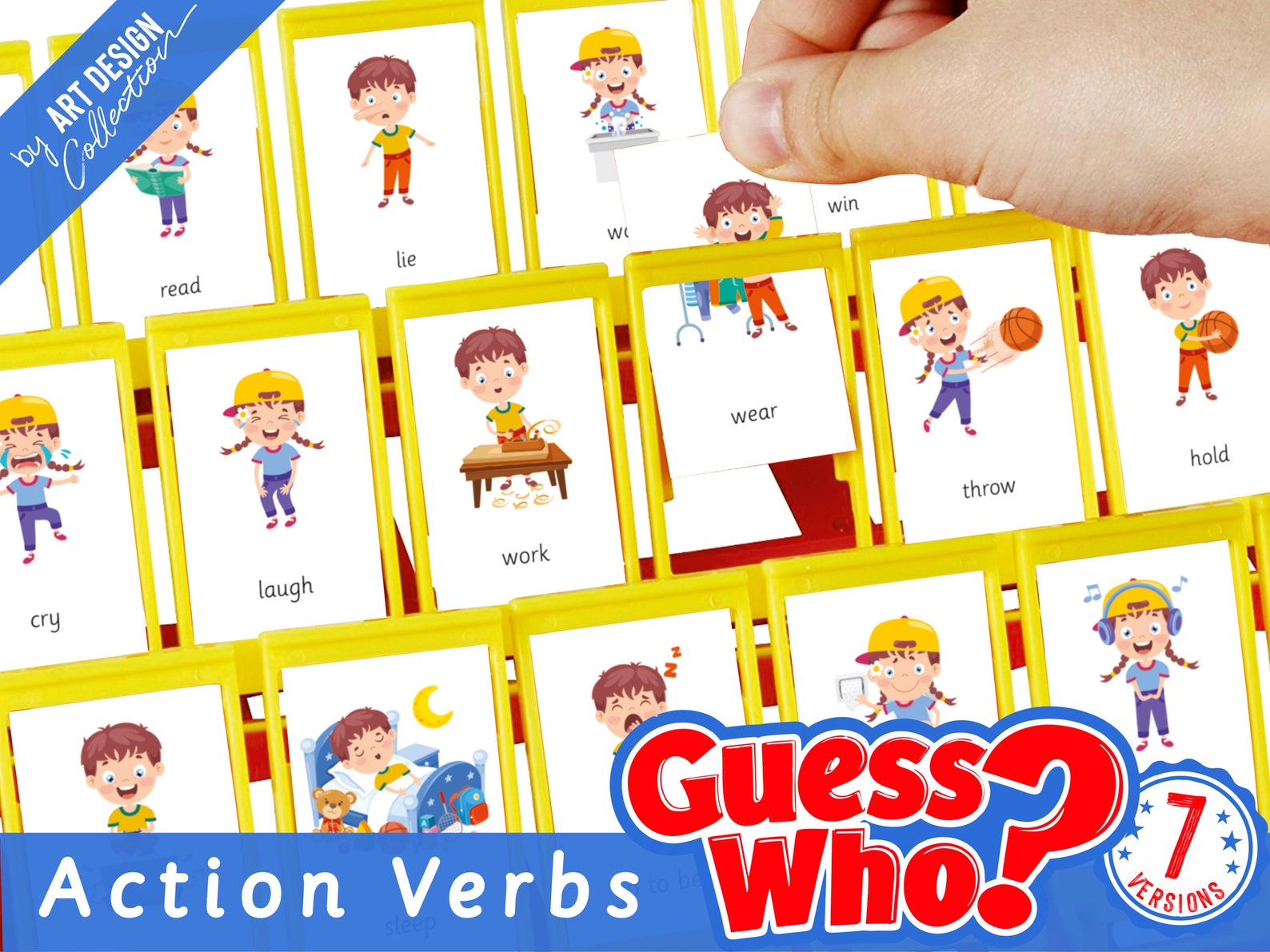 Guess Who ACTION VERBS Insert Cards Montessori Cards - Etsy